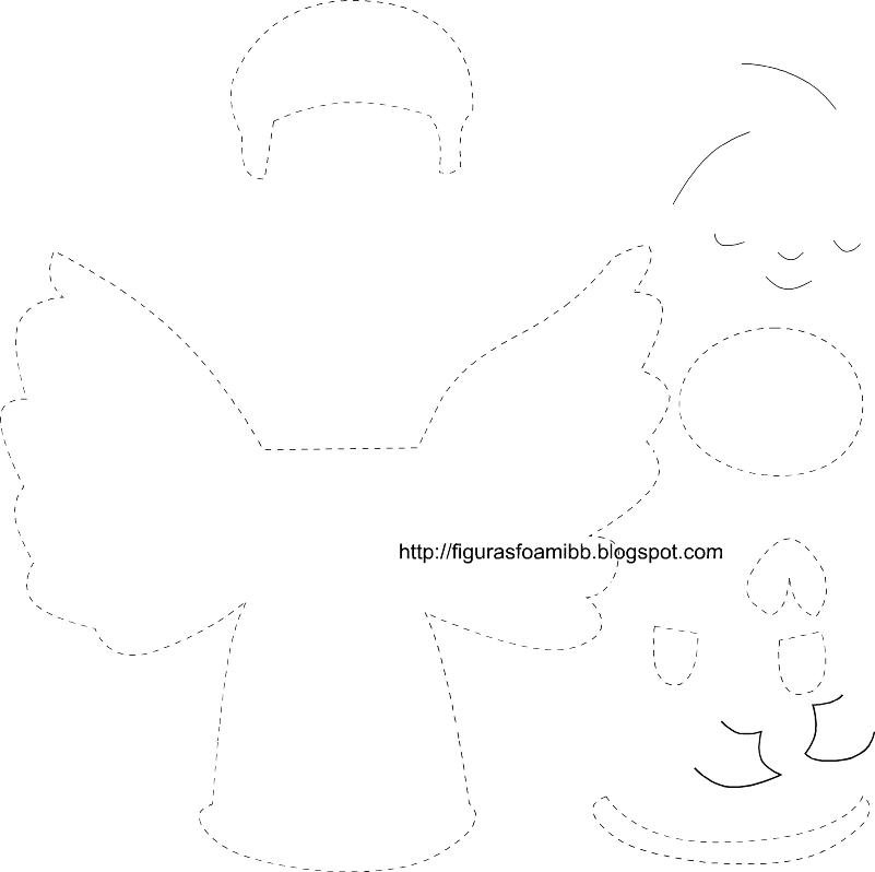 figuras y moldes de foami: patron para recortar angel resando para ...