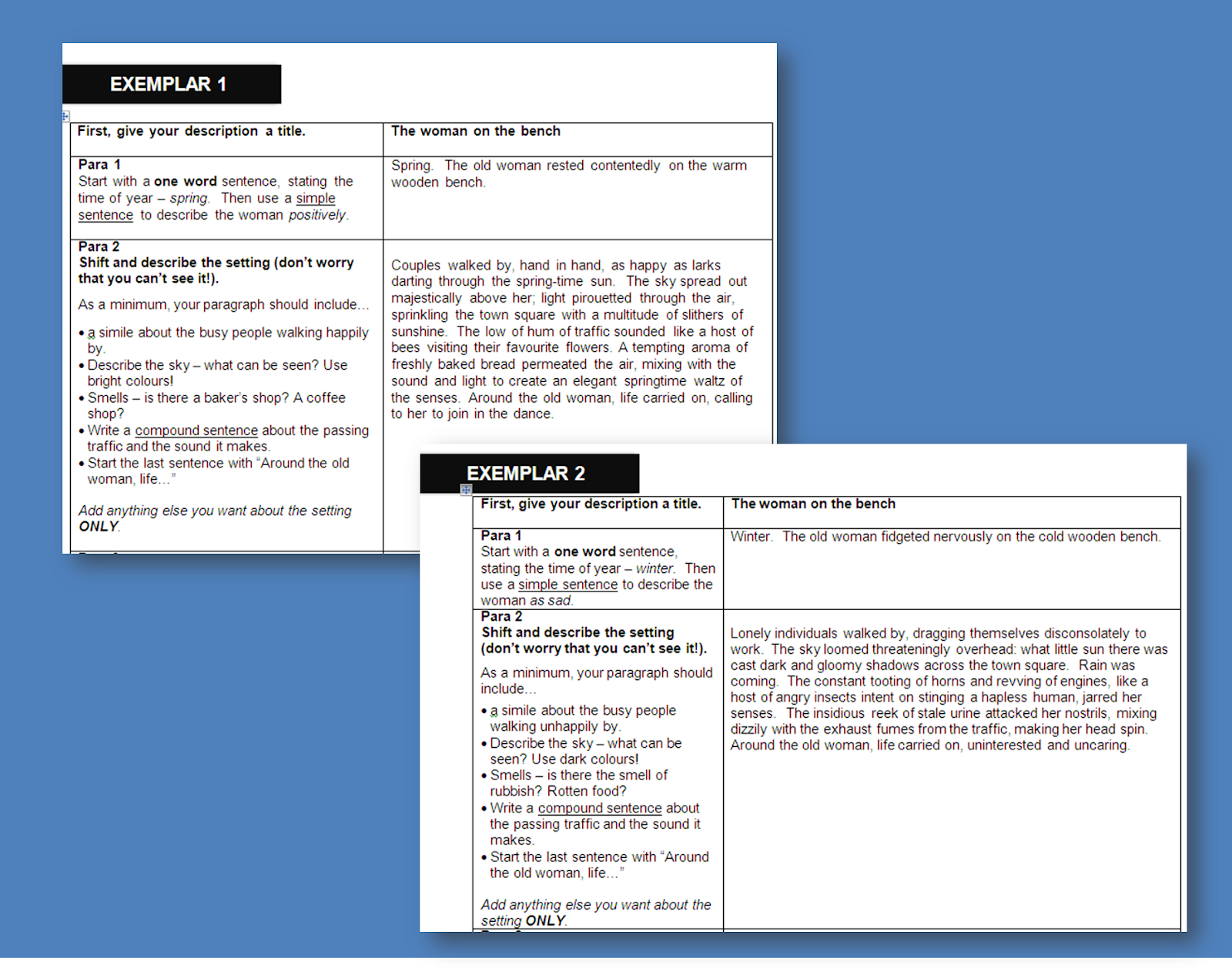 Descriptive Writing Examples Gcse