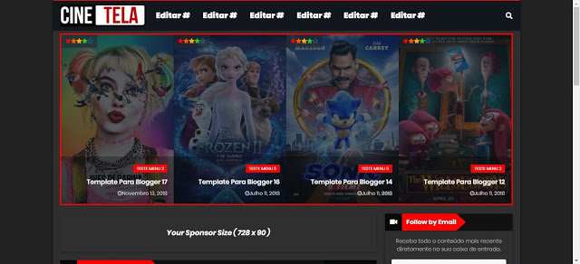 Cine Tela Template Para Blogger de Filmes Ou Series Online