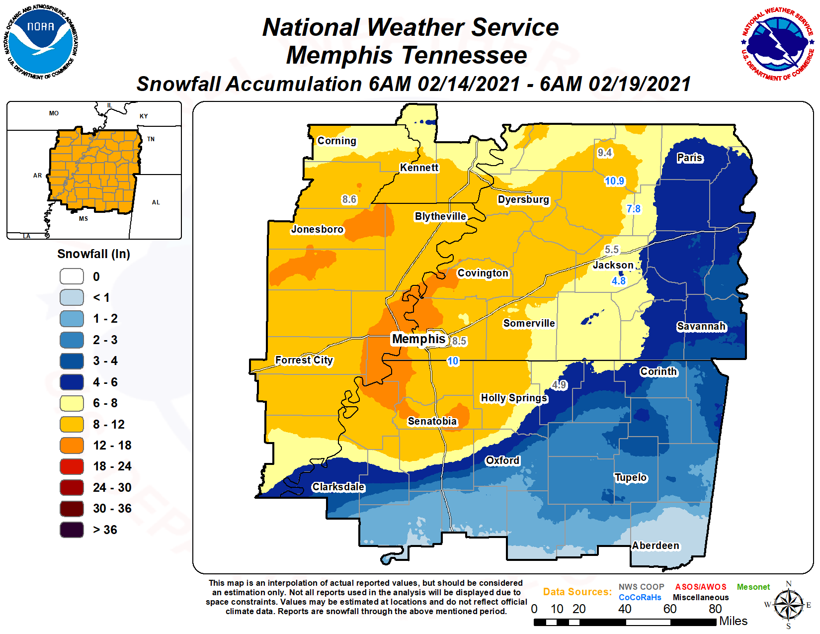 Temperatures and snowfall records set during the recent Arctic Outbreak ...