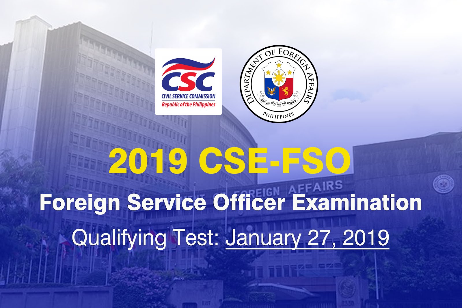 Civil Service Exam PH: 2019 Foreign Service Officer Examinations (FSOE)