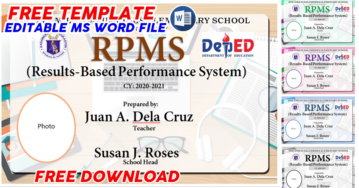 RPMS Covers 5 New Designs Editable Word Doc - The Teacher's Craft