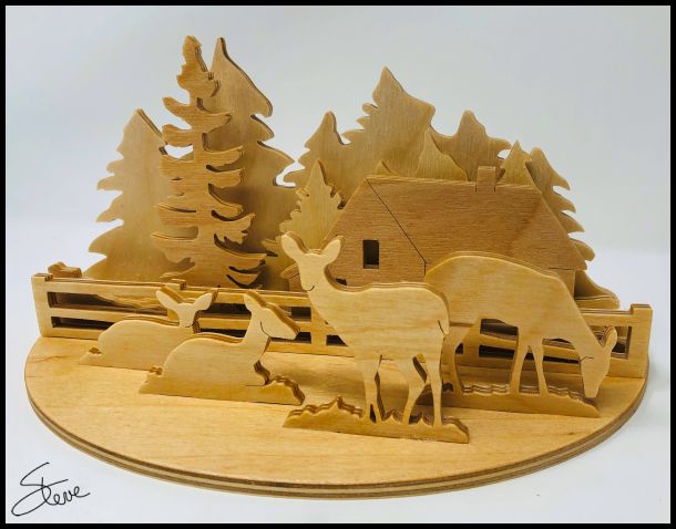 Scrollsaw Workshop: Deer Diorama Scroll Saw Pattern.