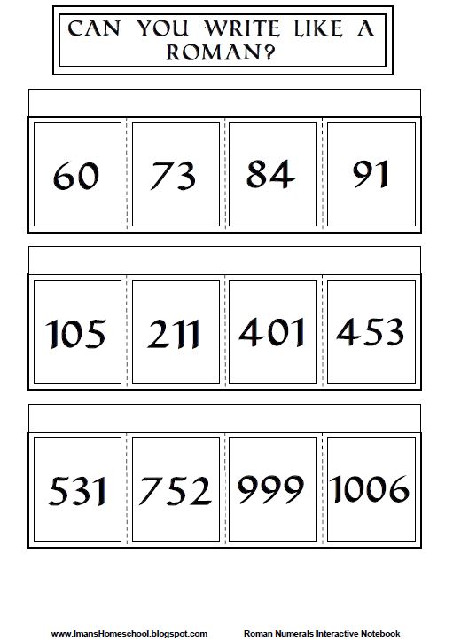 Iman's Home-School: Roman Numerals Interactive Notebook