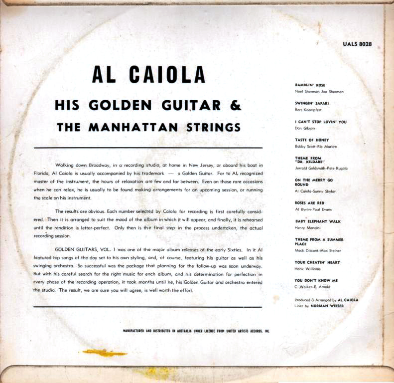 ENTRE MUSICA: AL CAIOLA - Golden guitar (1962)