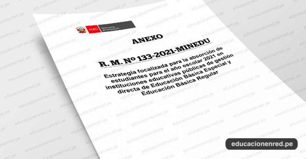 MINEDU publicó anexos de la R. M. Nº 133-2021-MINEDU que aprueba y dispone la implementación de ...