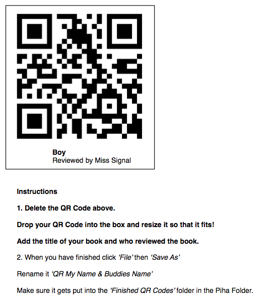 Hey Milly!: QR Codes
