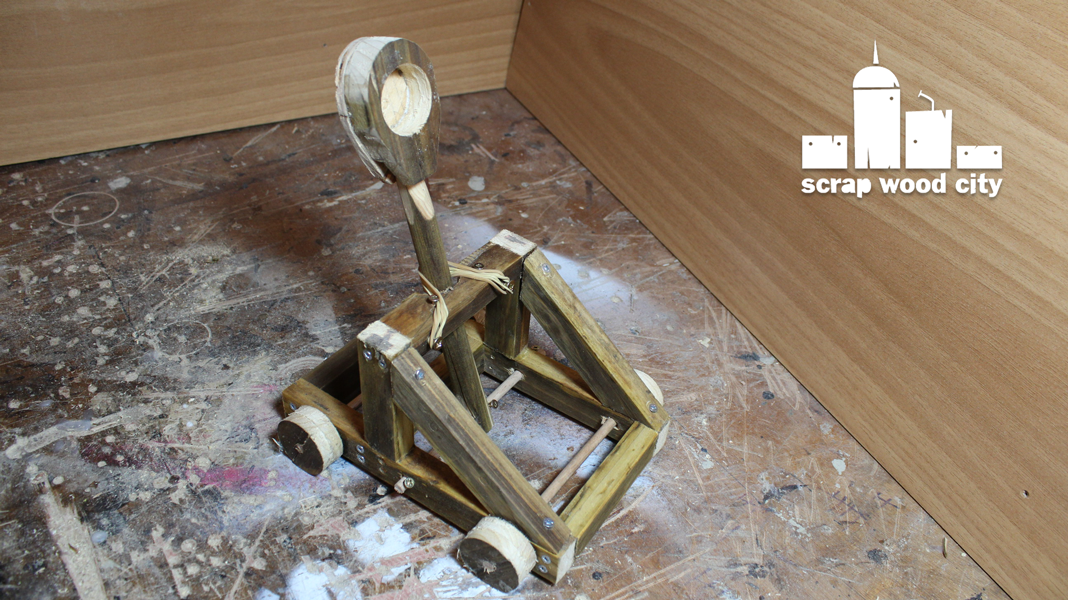 scrap wood city: How to make a scrap wood miniature catapult