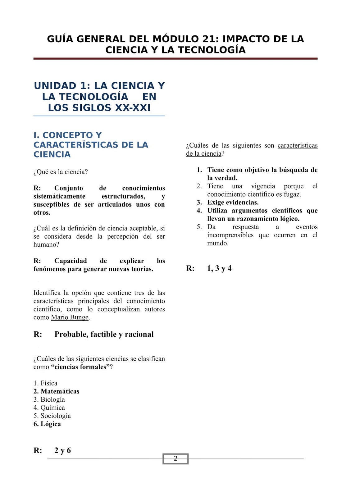 Guías Nuples GDL: Modulo 21 Impacto De La Ciencia Y Tecnologia