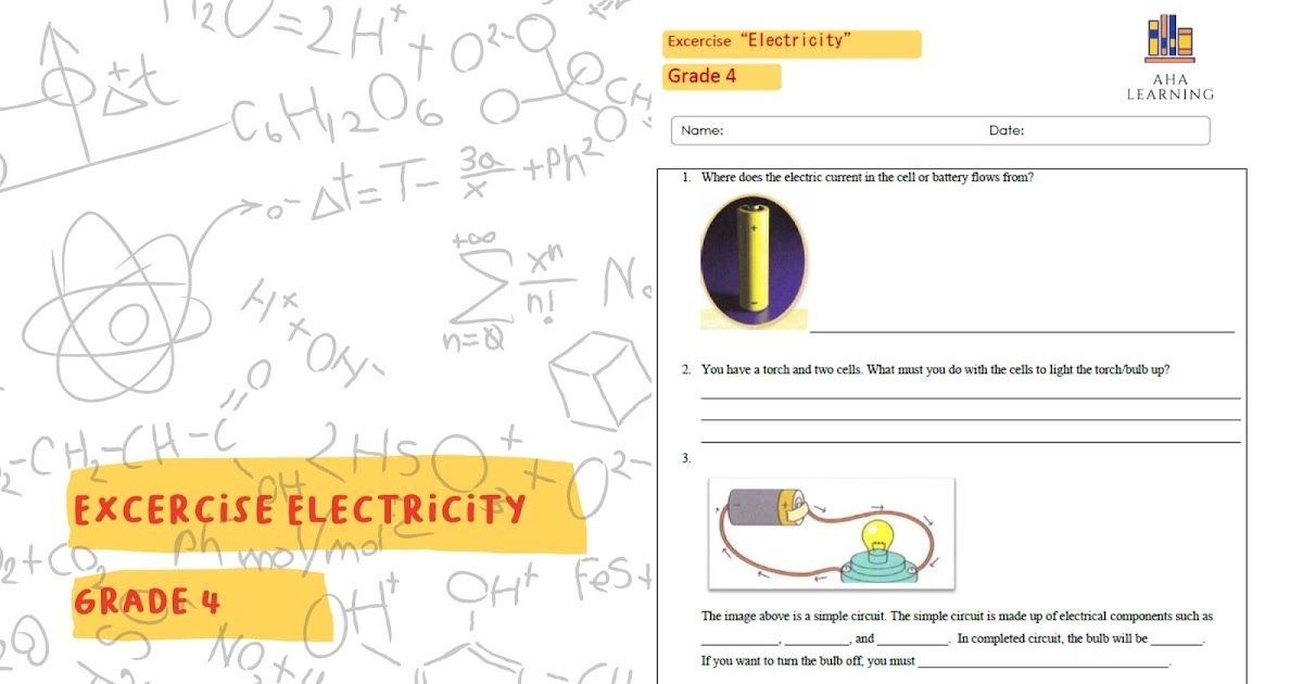 Excercise Electricity Grade 4 - AHA Learning