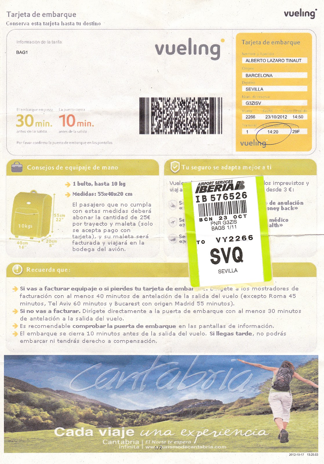 The traveler's drawer: VUELING. Tarjeta de embarque electrónica para el ...