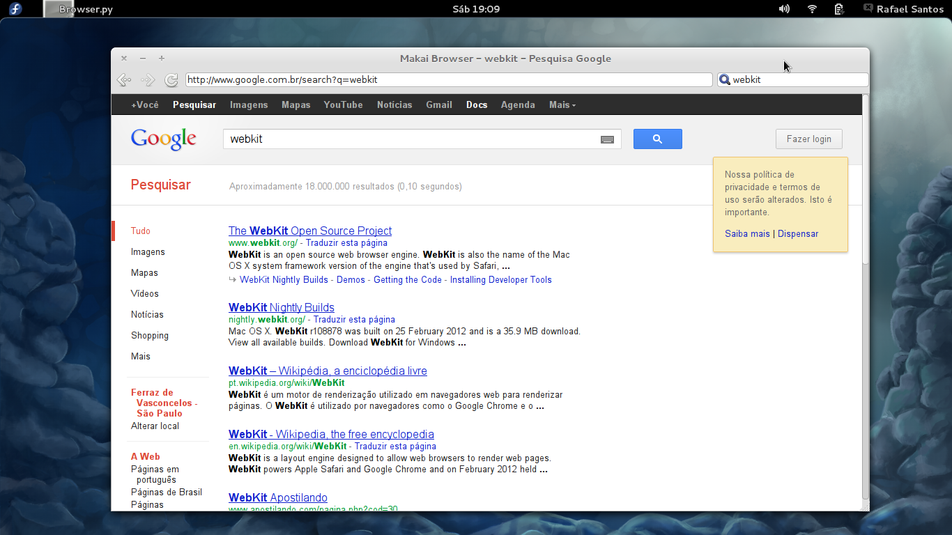 Source Code: Um simples Web Browser com WebKit e PyGObject Source Code: Um simples Web Browser com WebKit e PyGObject