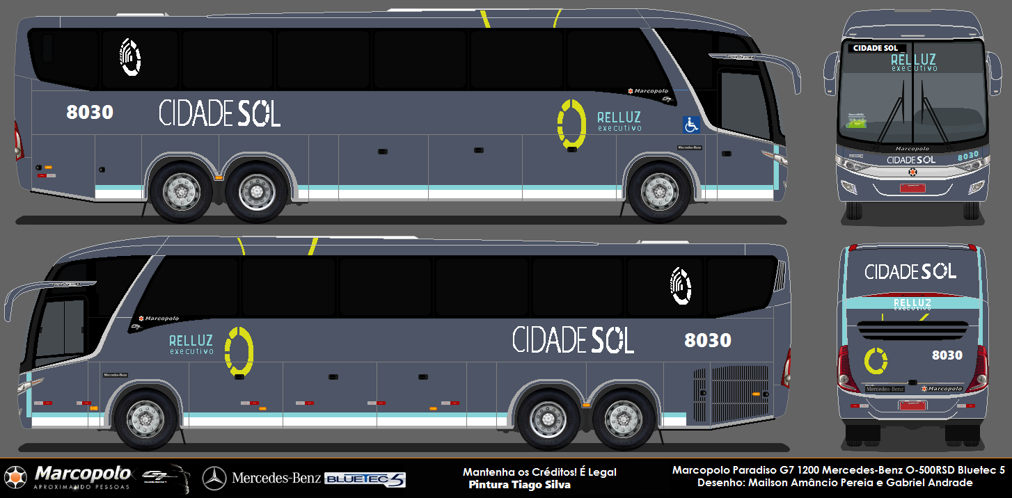 G7 1200 Cidade Sol (Exclusivo) | DESENHO ONIBUS BRASIL