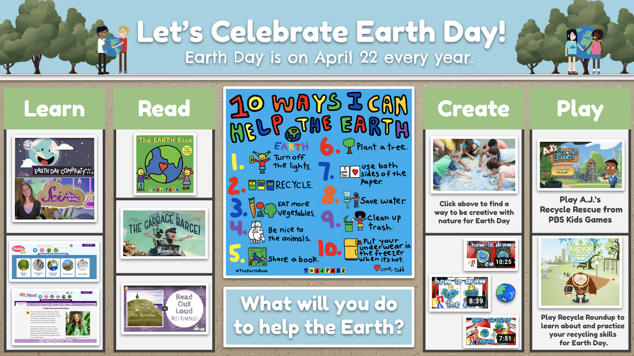 The Library Voice: Let's Celebrate Earth Day Choice Boards Are Here ...