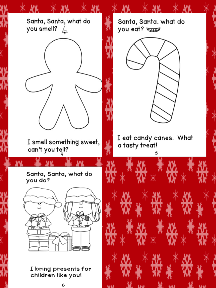 Kindergarten Kids At Play: Freebie: Santa, Santa, A 5 Senses Book about ...