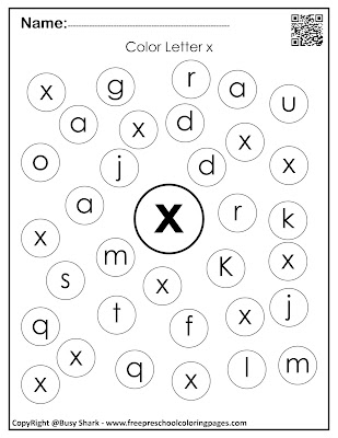 Letter X "10 free Dot Markers coloring pages"