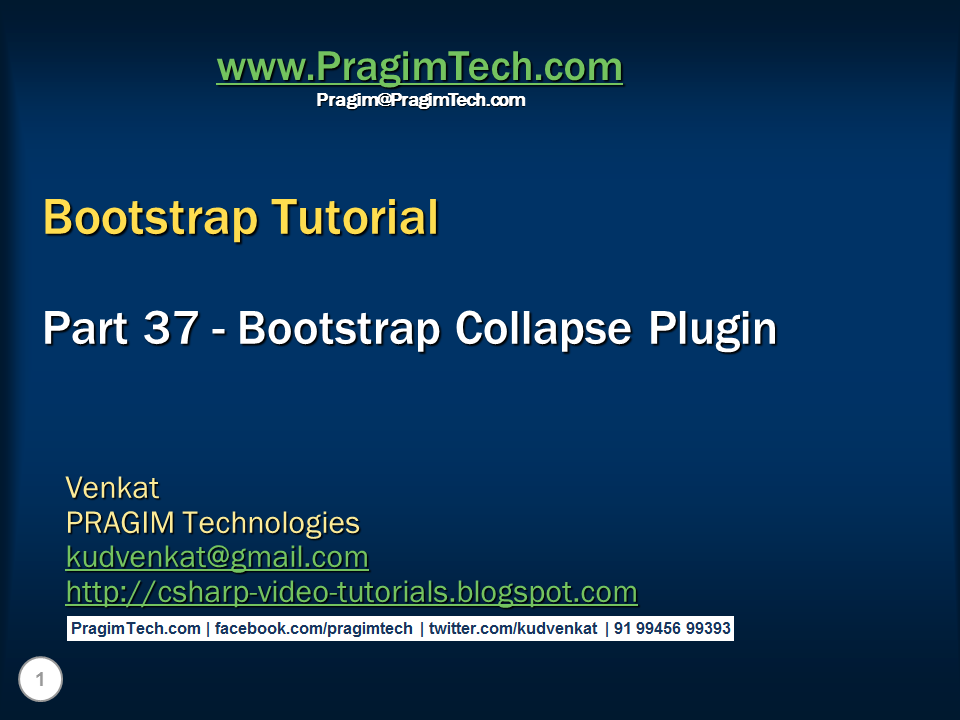 Sql server, .net and c# video tutorial: Bootstrap collapse plugin
