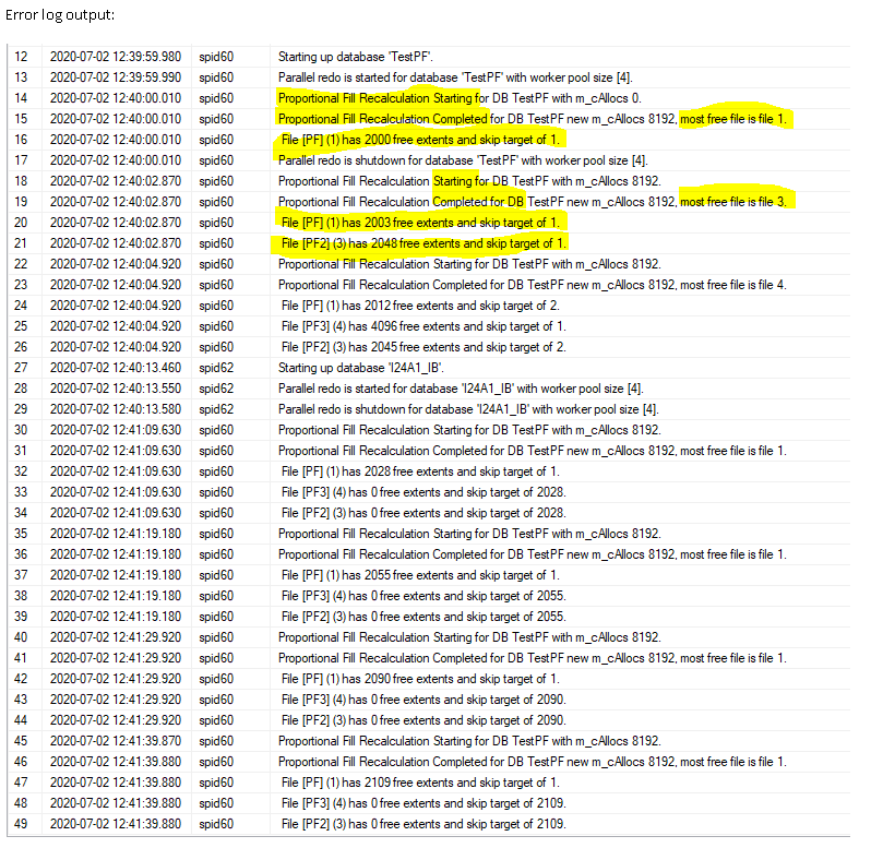 How SQL Server fills mdfs and ldf with data: Proportional fill and ...