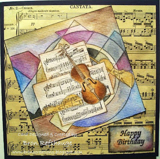 Bron's Creations: Violin card and the last two weeks