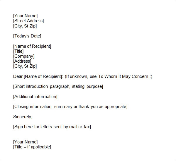 Formal Letter Format British Style - Birthday Letter