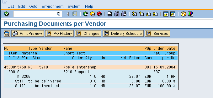 SAP TECH: ME2L ( Vendor wise purchasing documents )