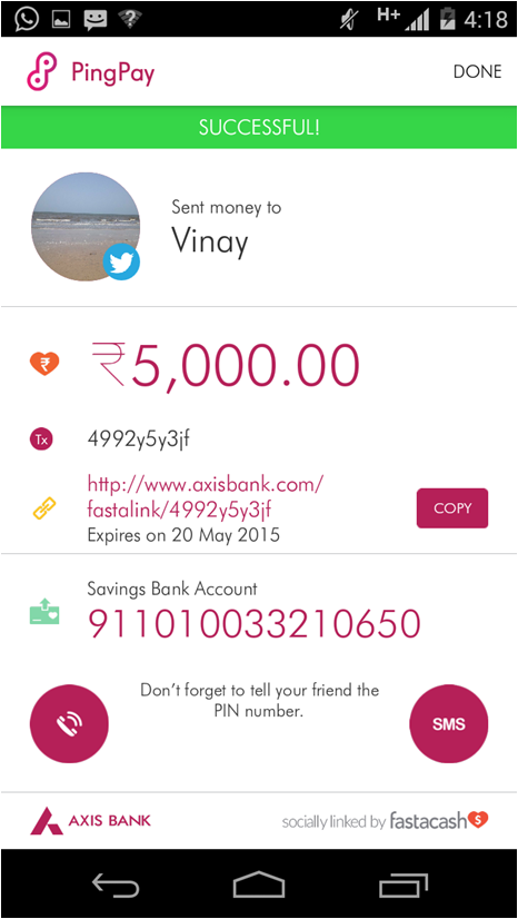 Not All Moonshine!: Presenting Ping Pay!