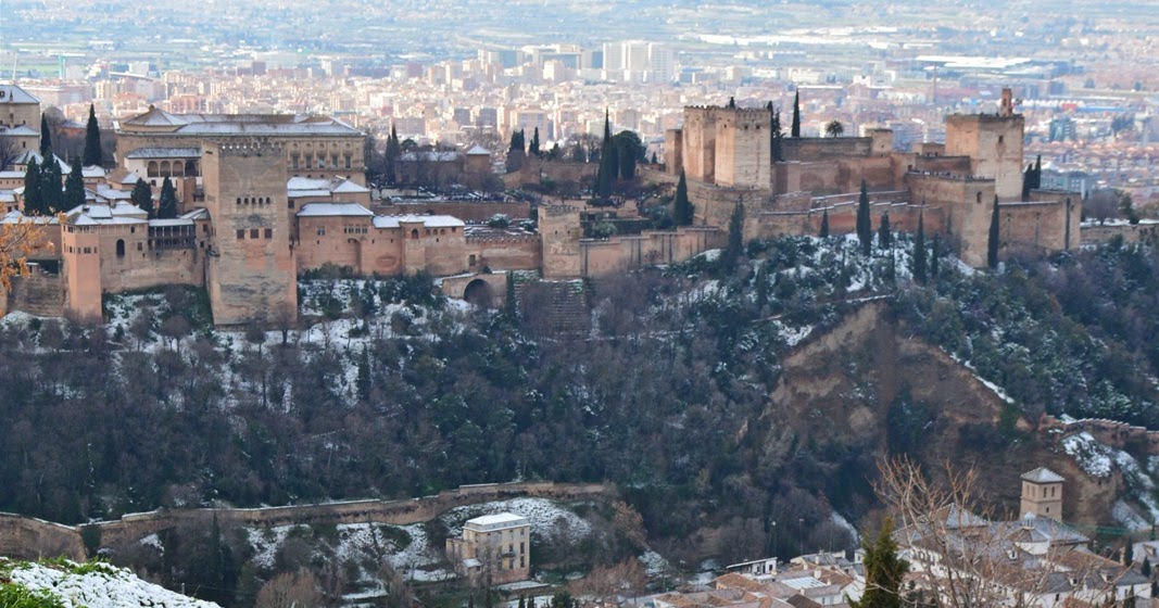Fotos Me Gusta Granada: La Alhambra nevada desde San Miguel Alto