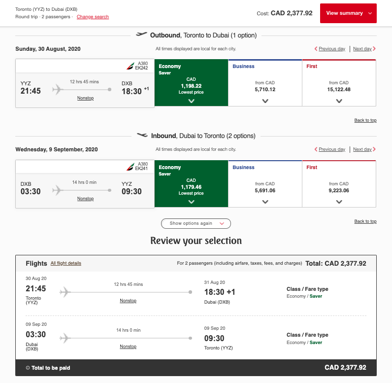 Planning for Dubai: Emirates Airfare