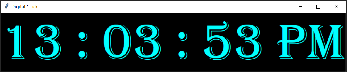 Digital clock using Python with Source code
