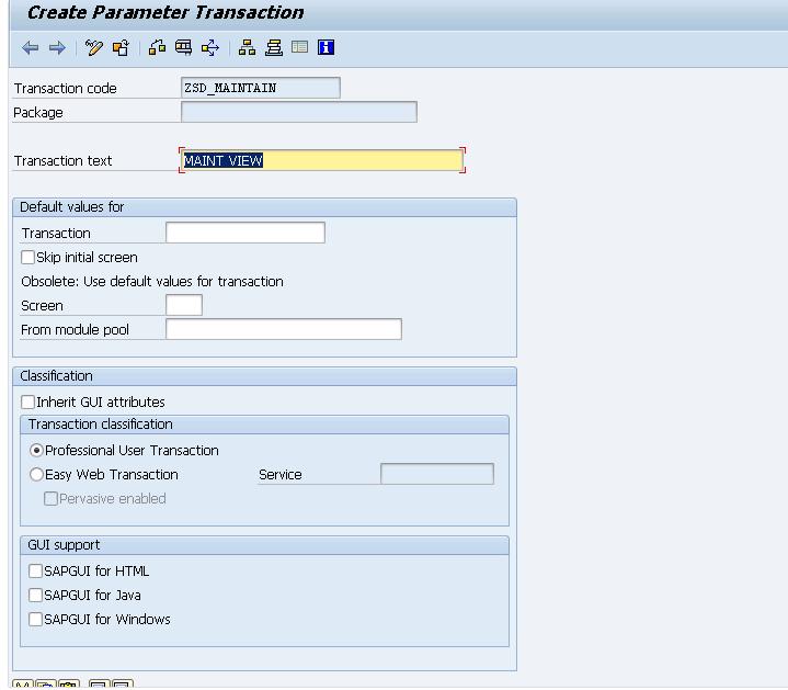 SAP TECH: Creating Transaction code for Maintenance View ( Update Mode )