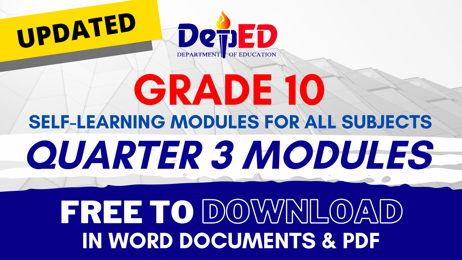 GRADE 10 Quarter 3 Self Learning Modules SLM ALL SUBJECTS Free