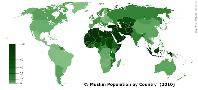 Graph the World: Map: Muslim Population in the World