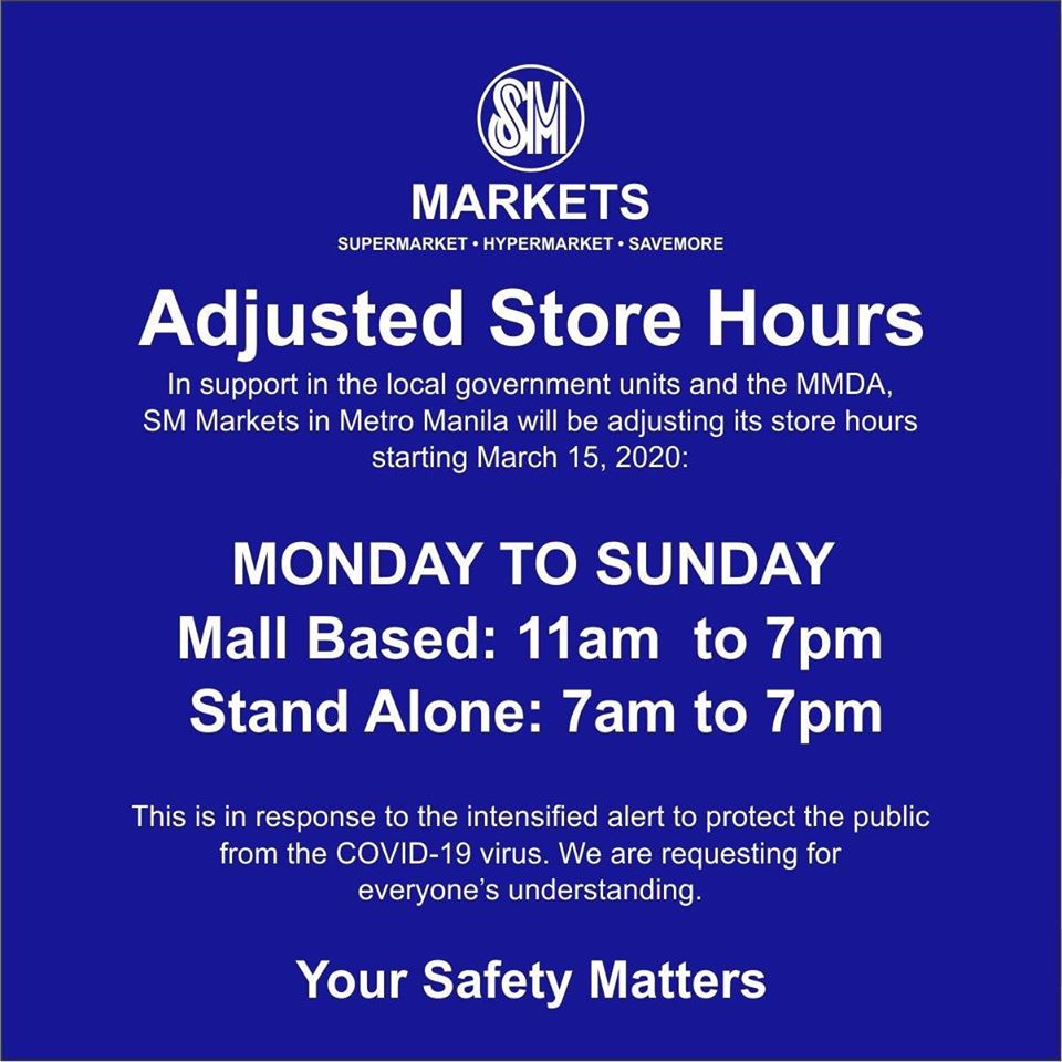 Manila Shopper: Temporary Mall Closure, Adjusted Operating Hours of ...