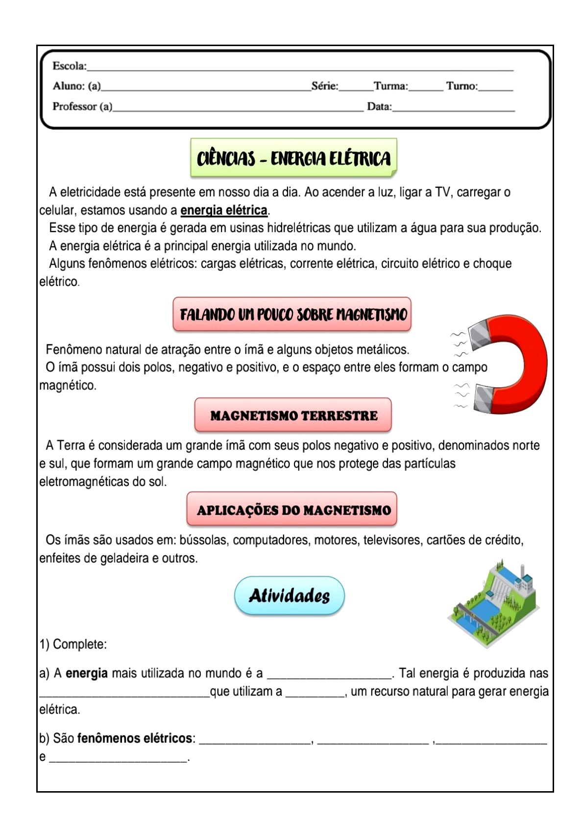Atividades Sobre Tipos De Energia - REVOEDUCA