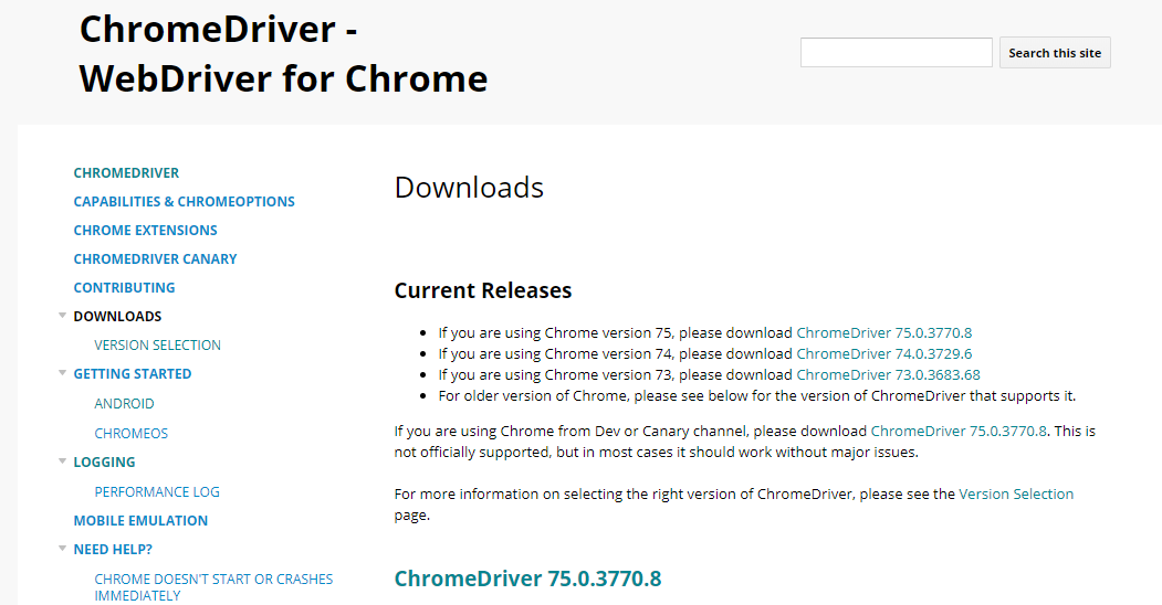 Selenium Test With Chrome Browser