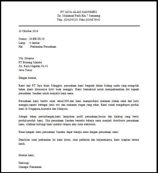 MACAM-MACAM SURAT BISNIS