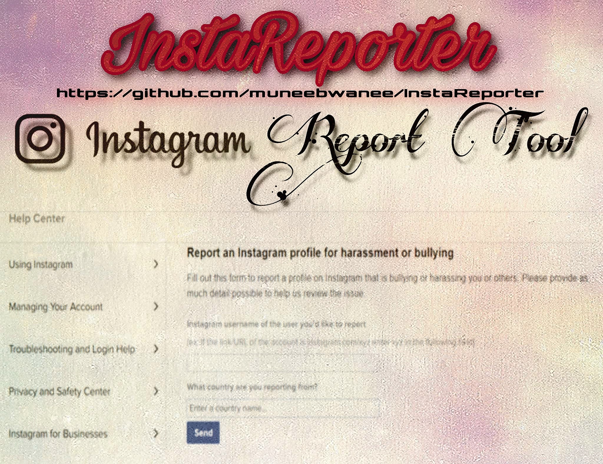GitHub - muneebwanee/InstaReporter: Instagram Reporting Tool