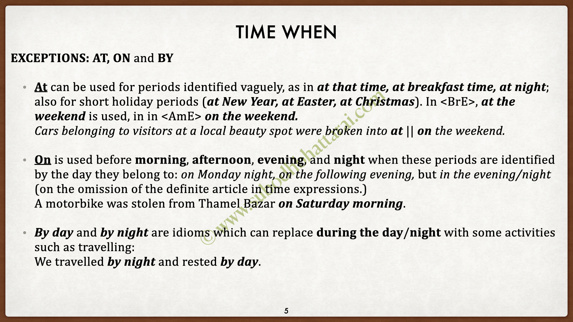 PART TWO: GRAMMAR IN USE - TIME WHEN & DURATION