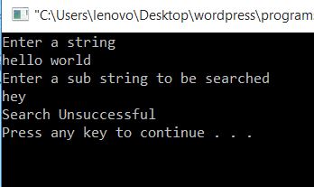 All C Programs: Program 95:To find whether the given substring is ...