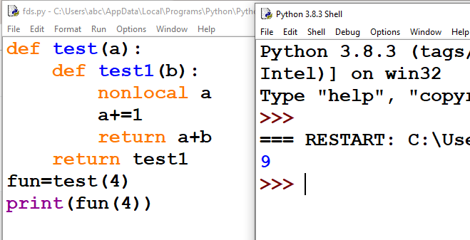 Python program to access function inside a function