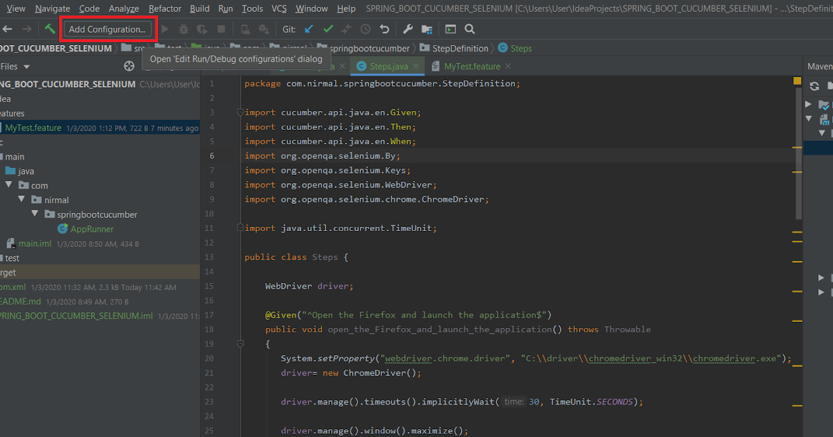 Nirmal Balasooriya's Blog: Spring Boot + Cucumber + Selenium