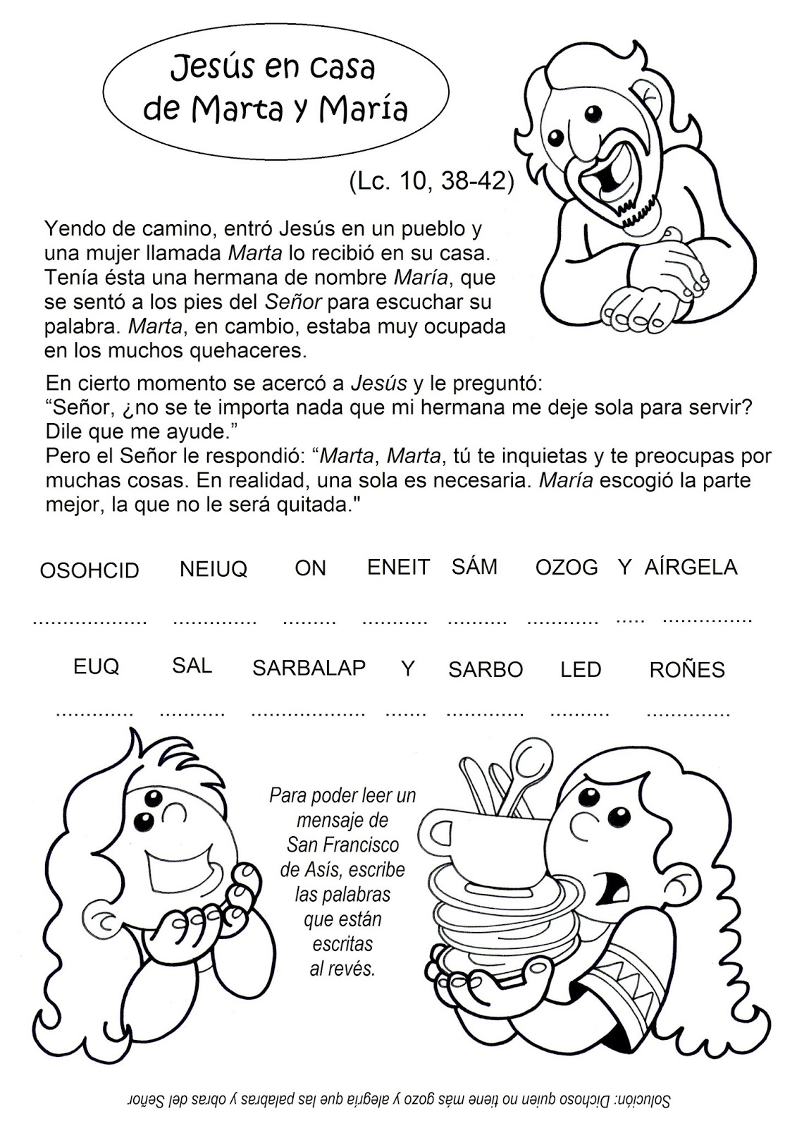 El Rincón de las Melli: JUEGO: Jesús en la casa de Marta y María