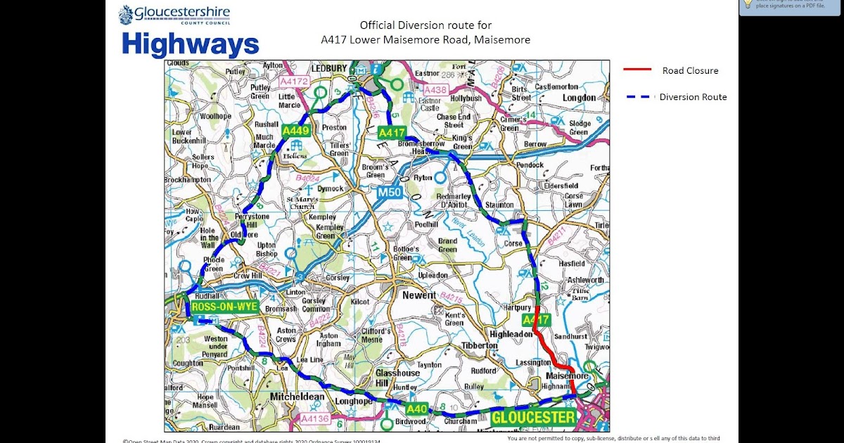 Maisemore Parish Council: WARNING - RE DIVERSION ROUTE WHEN A417 IS ...