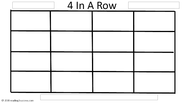 Reading2success: 4 In A Row Open Ended Game Inspired by 4 in a Row