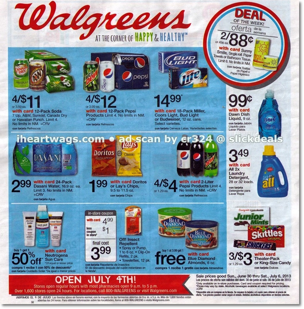 Weekly Ad Scan: Walgreens Ad Scan: Week of 6/30-7/6