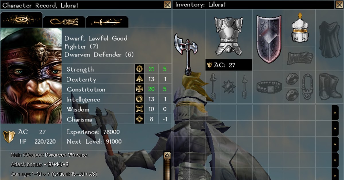 Best cRPGs: DWARVEN DEFENDER BUILD, Neverwinter Nights NWN1