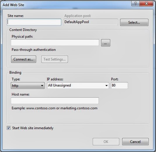 Web Application Development: How To : Install IIS and Create Two Sites