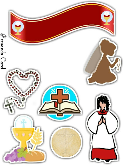 Girl First Communion: Free Printable Cake Toppers. | Oh My First Communion!