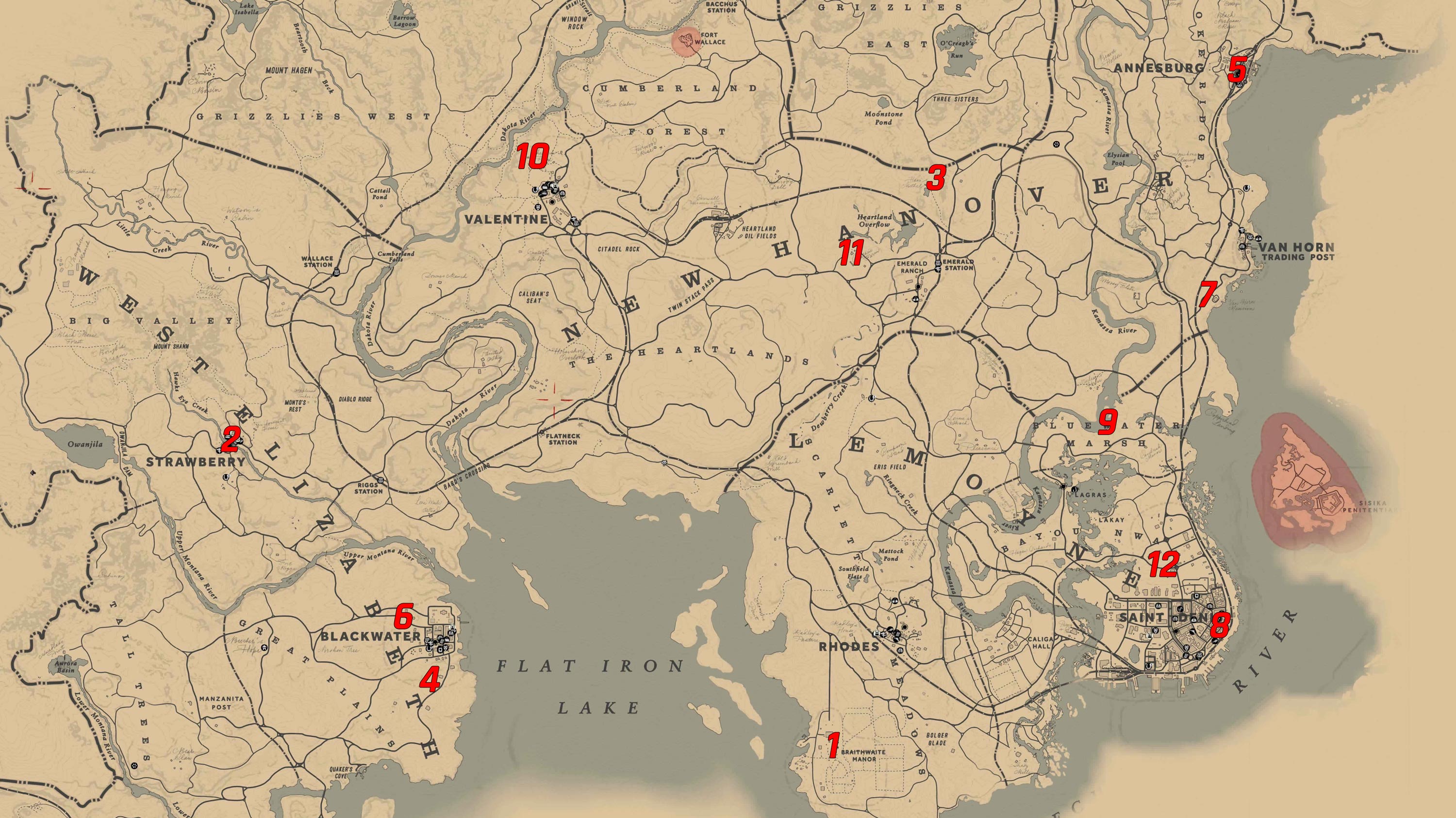 Red Dead Redemption 2 Ginseng Location Map red-dead-redemption-2-ginseng-location-map