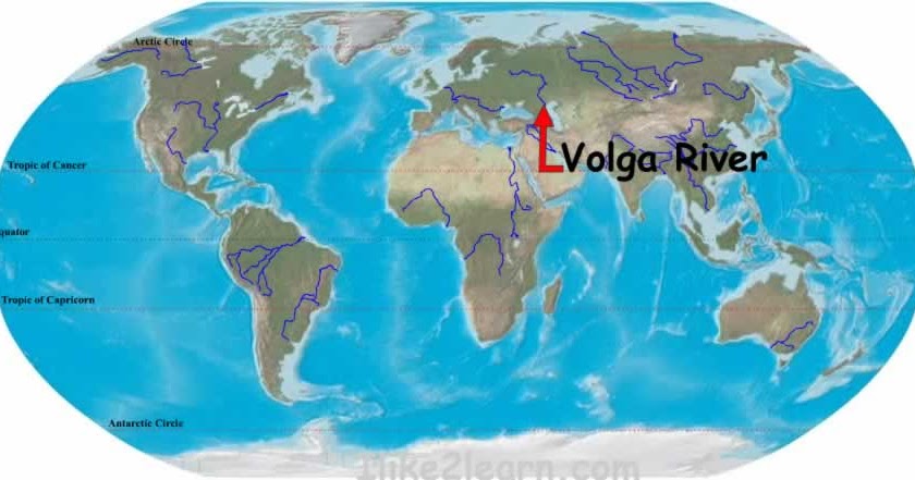 Volga River On World Map - Map